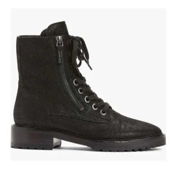 PAIGE | Shoes | Paige Marline Combat Boot Black Metallic 85 | Poshmark